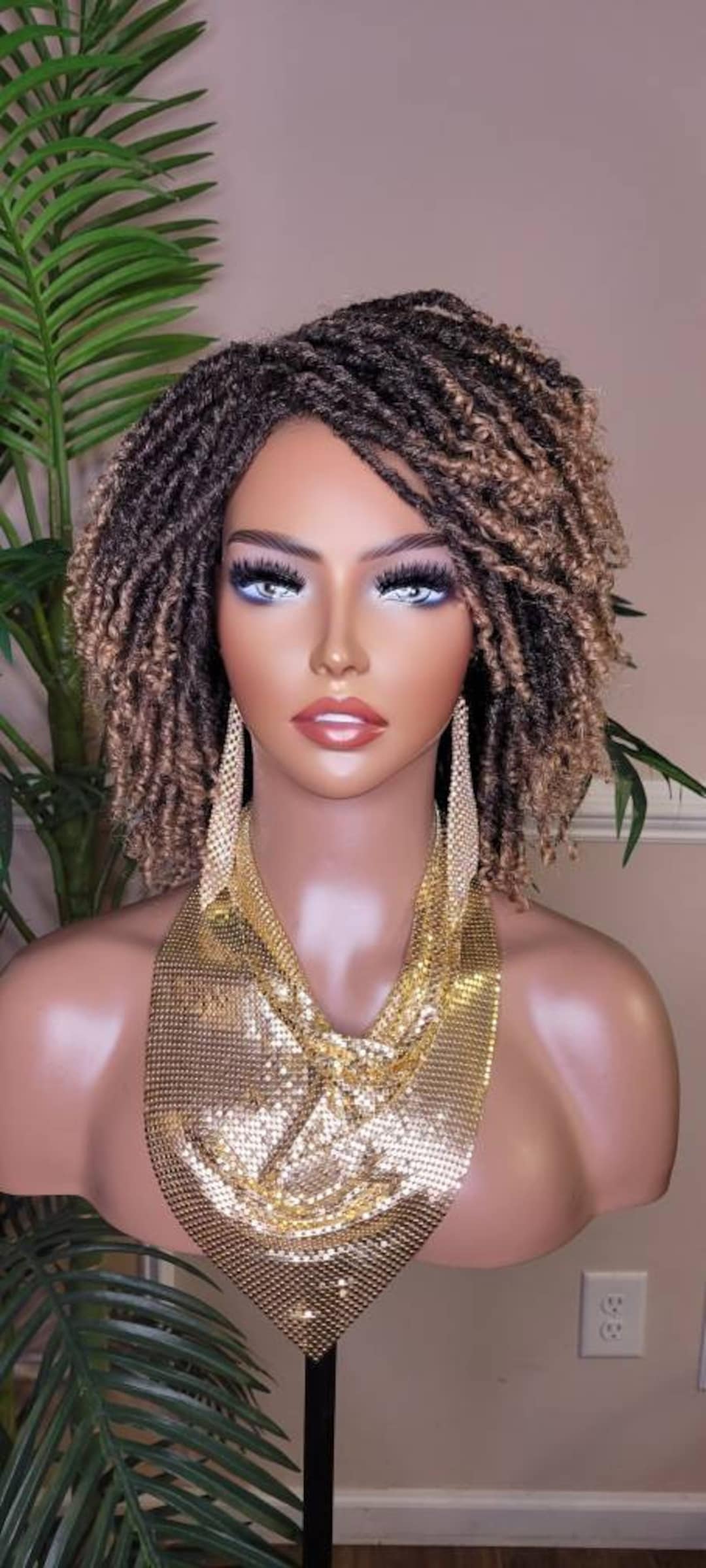 Strawberry Blonde Deadlocks Soft Kinky Twist Loc Natural Style Full Cap ...