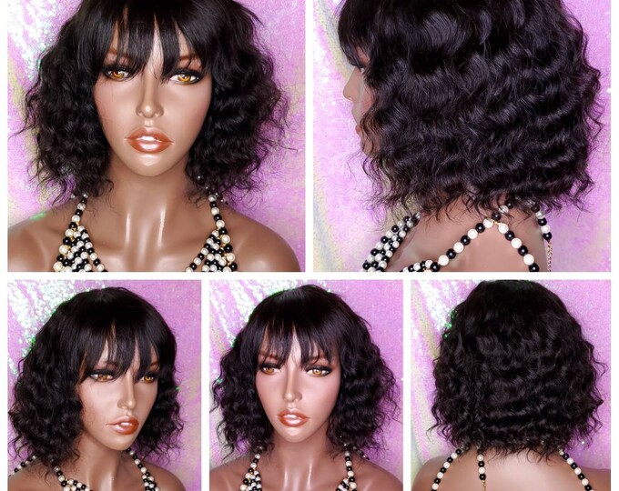 Wig Deep Wave Natural Wave Short Bob Ultra Mink Brazilian Remy - Etsy