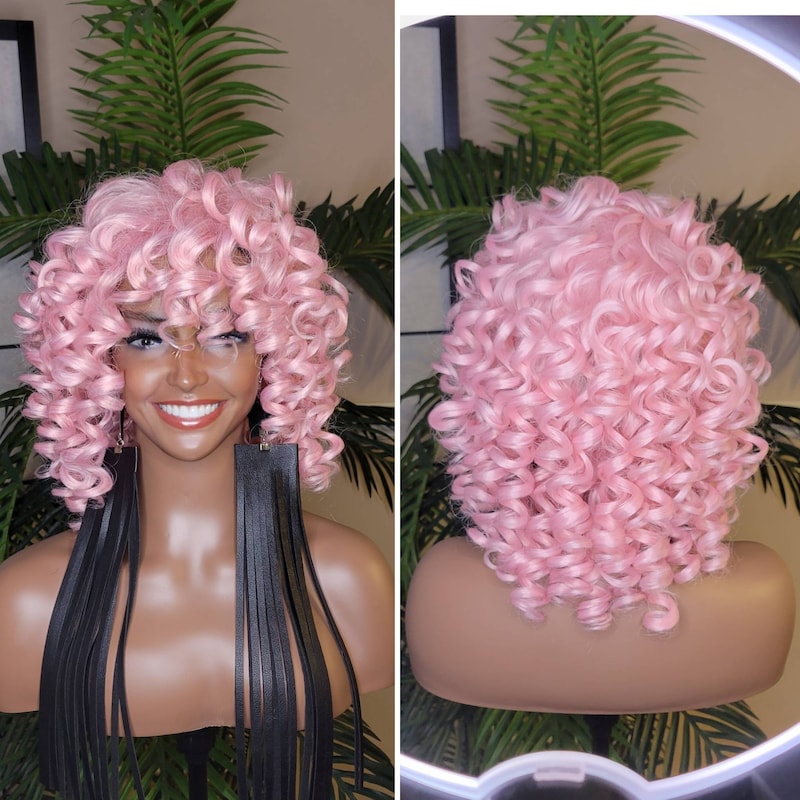 Pink Wig - Etsy