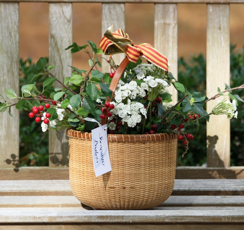 Nantucket-style 8-inch Round Basket With Handle - Etsy