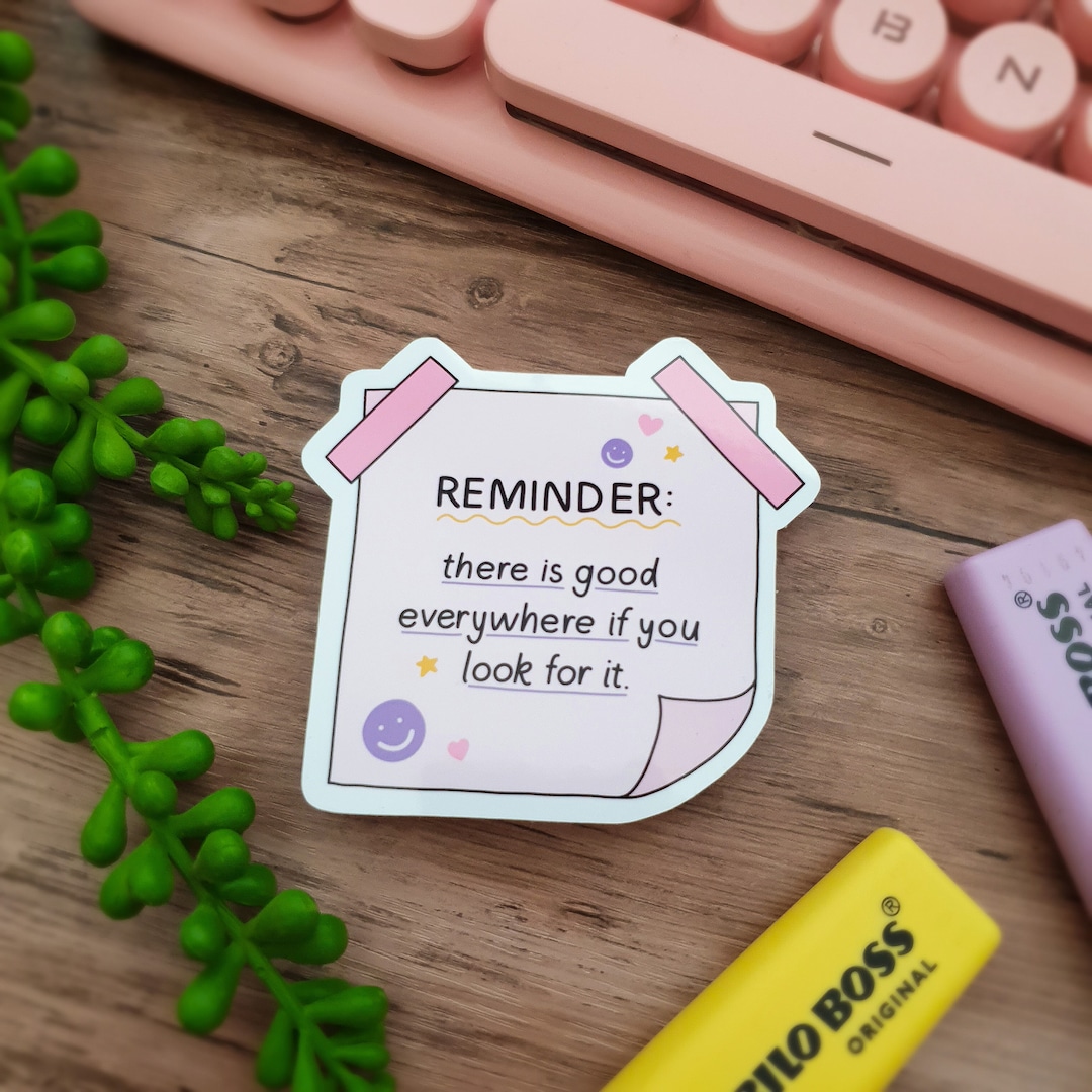 Post-it Note Quote Vinyl Sticker Reminder Positive Quote Laminated ...