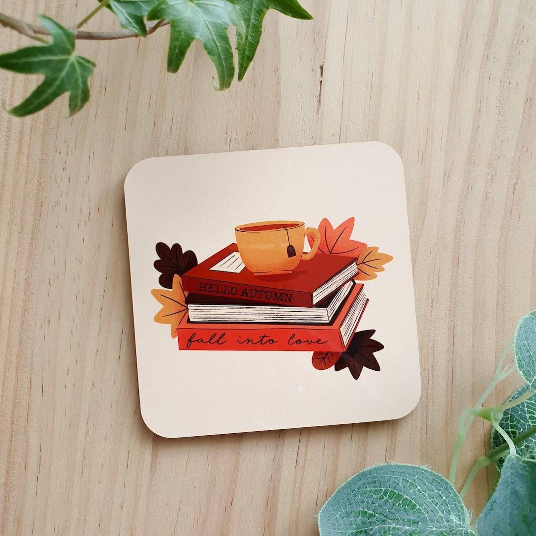 Autumn Book Stack Coaster Home Accessories Home Décor - Etsy