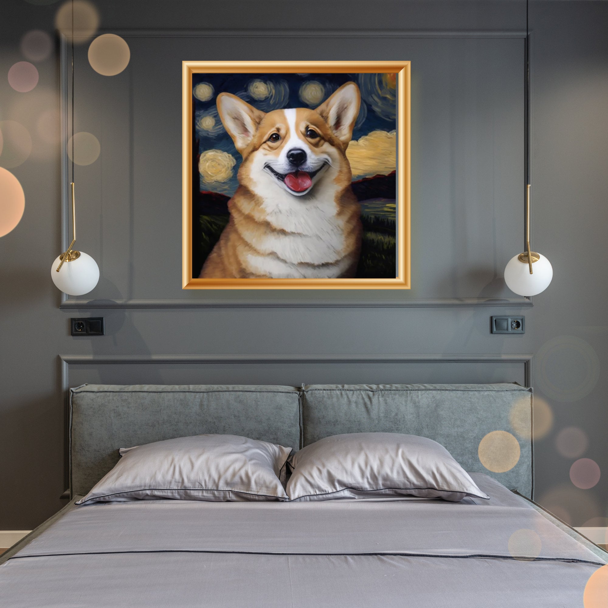 Printable Digital Art, Corgis Wall Poster, Modern Decor, Da Vinci ...