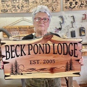 Street Number Address, Custom Live Edge Bark Red Cedar Wood, Deep ...