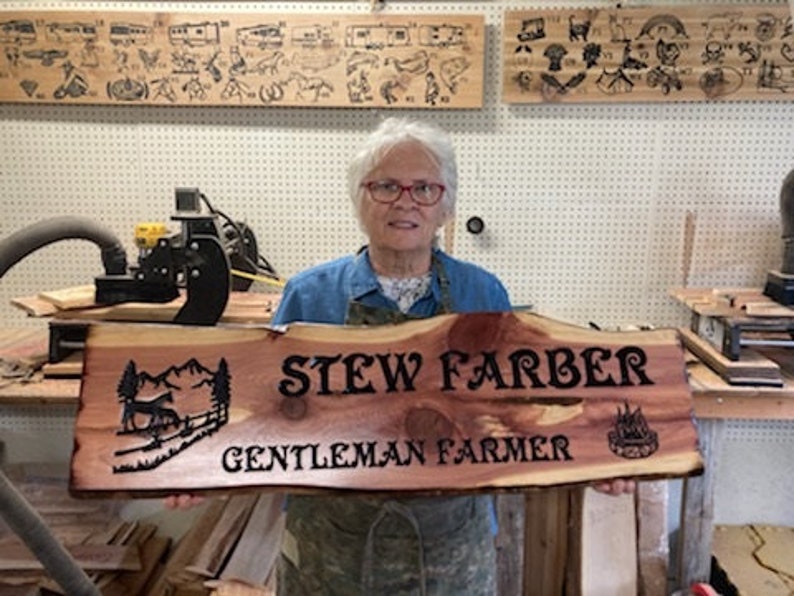 Elk Trees Nature Custom Live Edge Bark Red Cedar Wood | Etsy