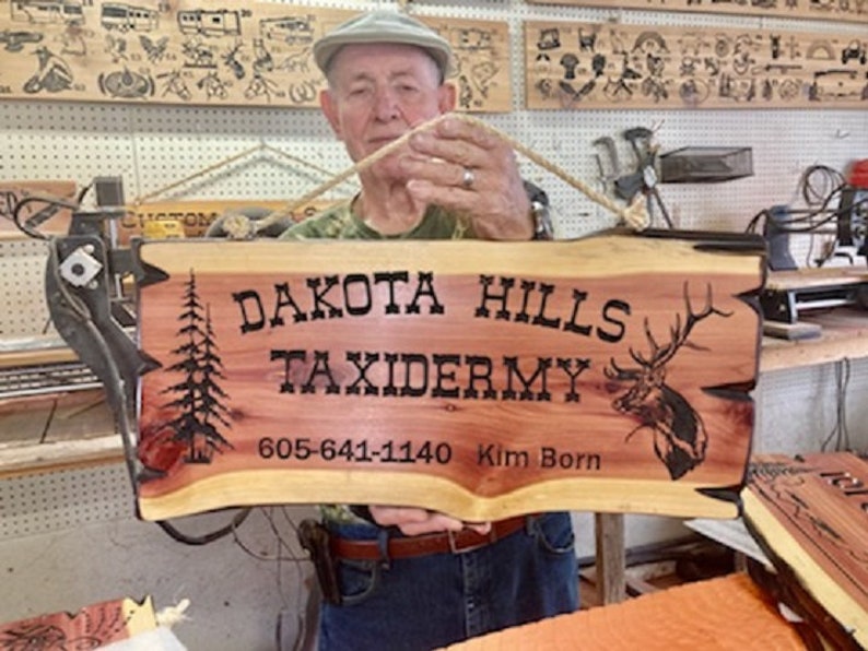 Elk Trees Moose Custom Live Edge Bark Red Cedar Wood | Etsy