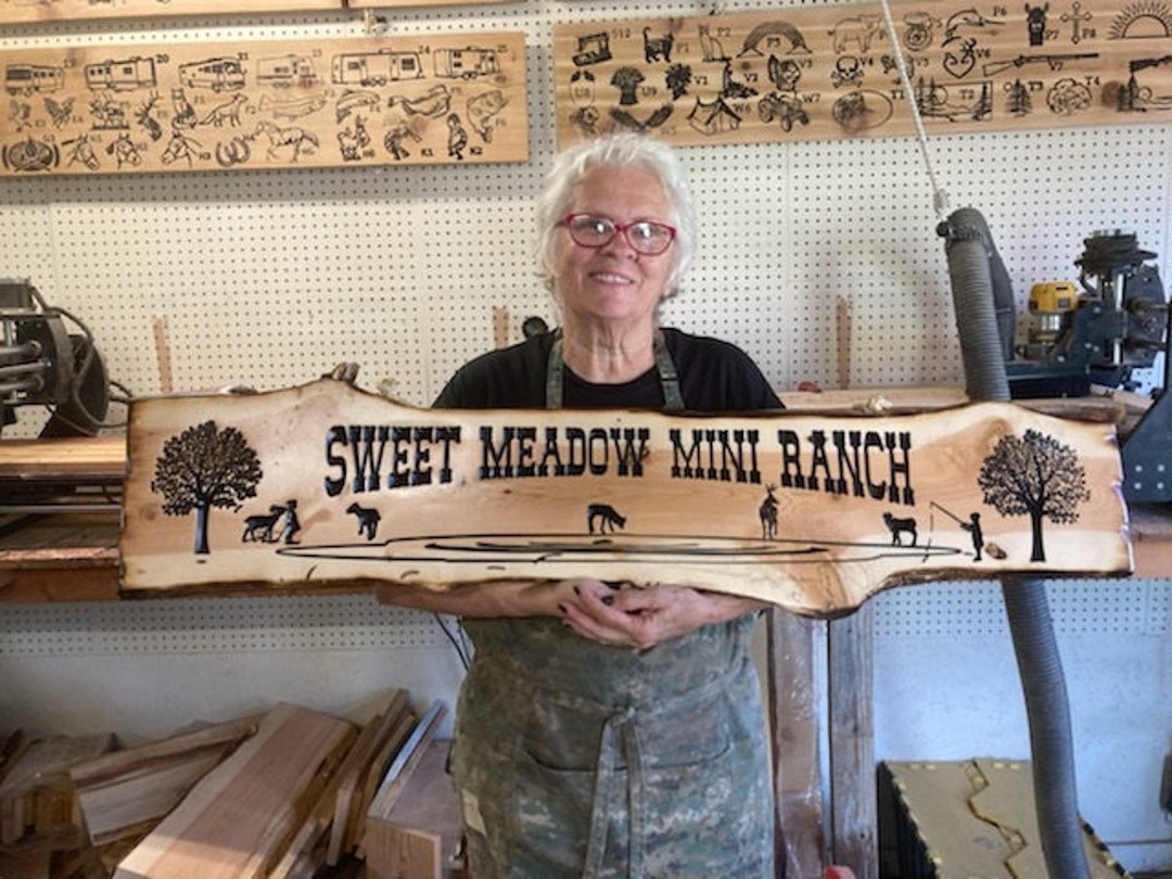 Farm Animals, Tree , Custom Live Edge Bark Red Cedar Wood, Hardwood ...
