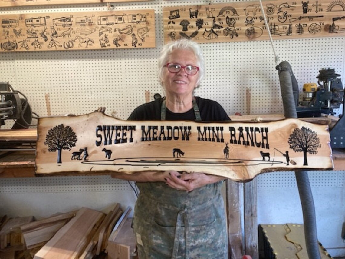 Elk Trees Nature Custom Live Edge Bark Red Cedar Wood | Etsy