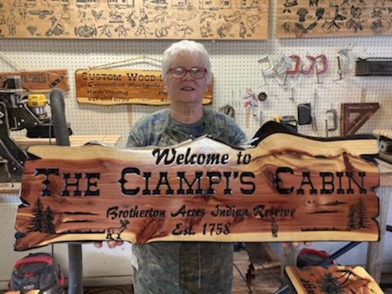 Elk Trees Moose Custom Live Edge Bark Red Cedar Wood - Etsy