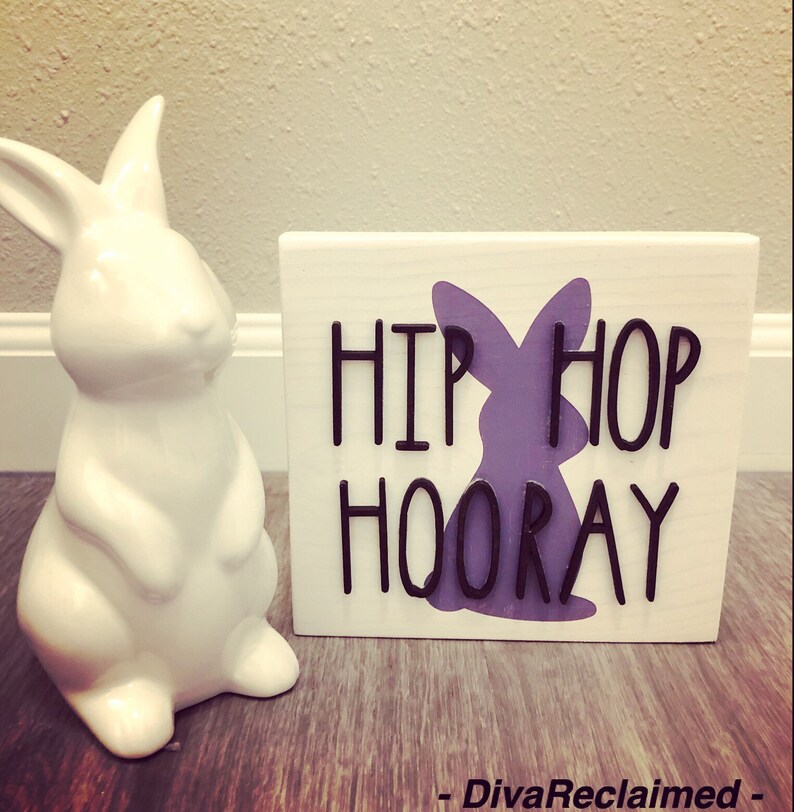 Hip Hop Hooray Sign Easter Sign Bunny Sign Tiered Tray | Etsy