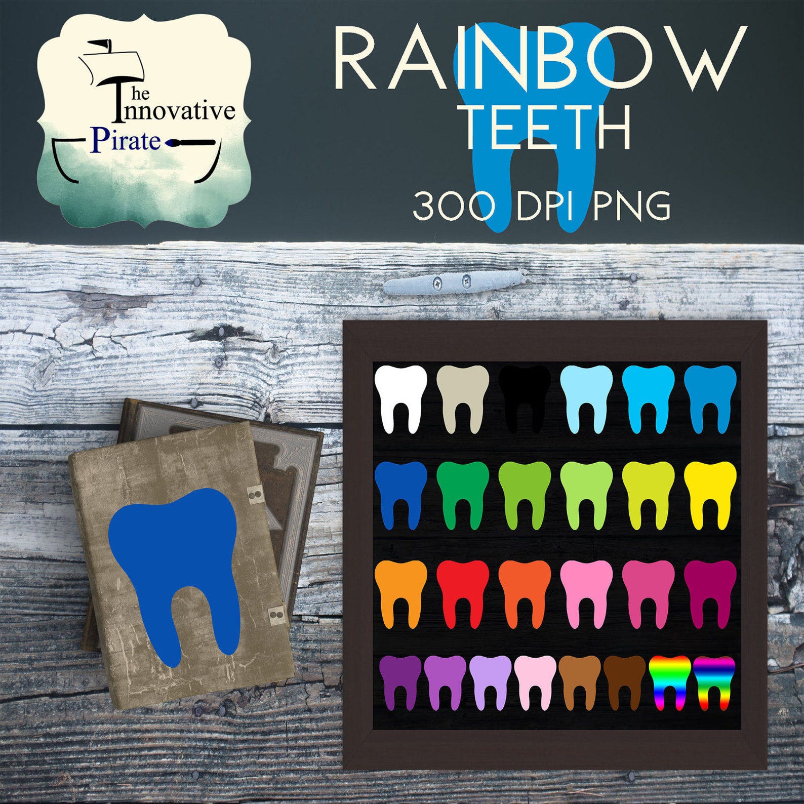 Rainbow Teeth Clipart Pack - Colorful Teeth Clipart - Dentist Clipart ...