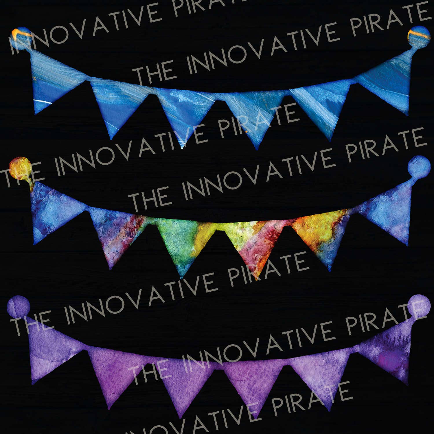 Rainbow Watercolor Pennant Banner Watercolor Banners - Etsy