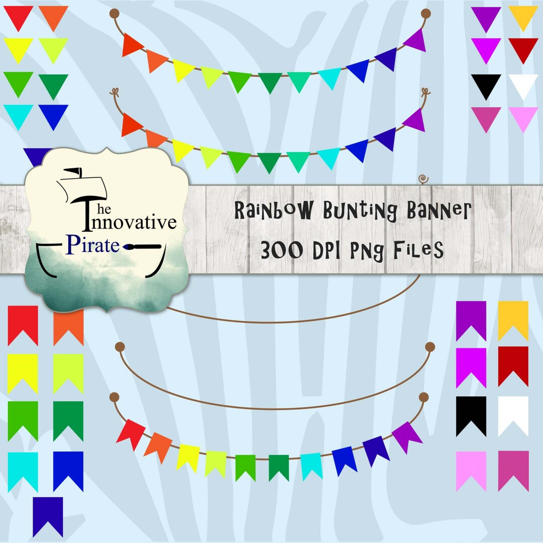 Rainbow Bunting Banners - DIY Banner - Colorful Banner - Banner Clipart ...