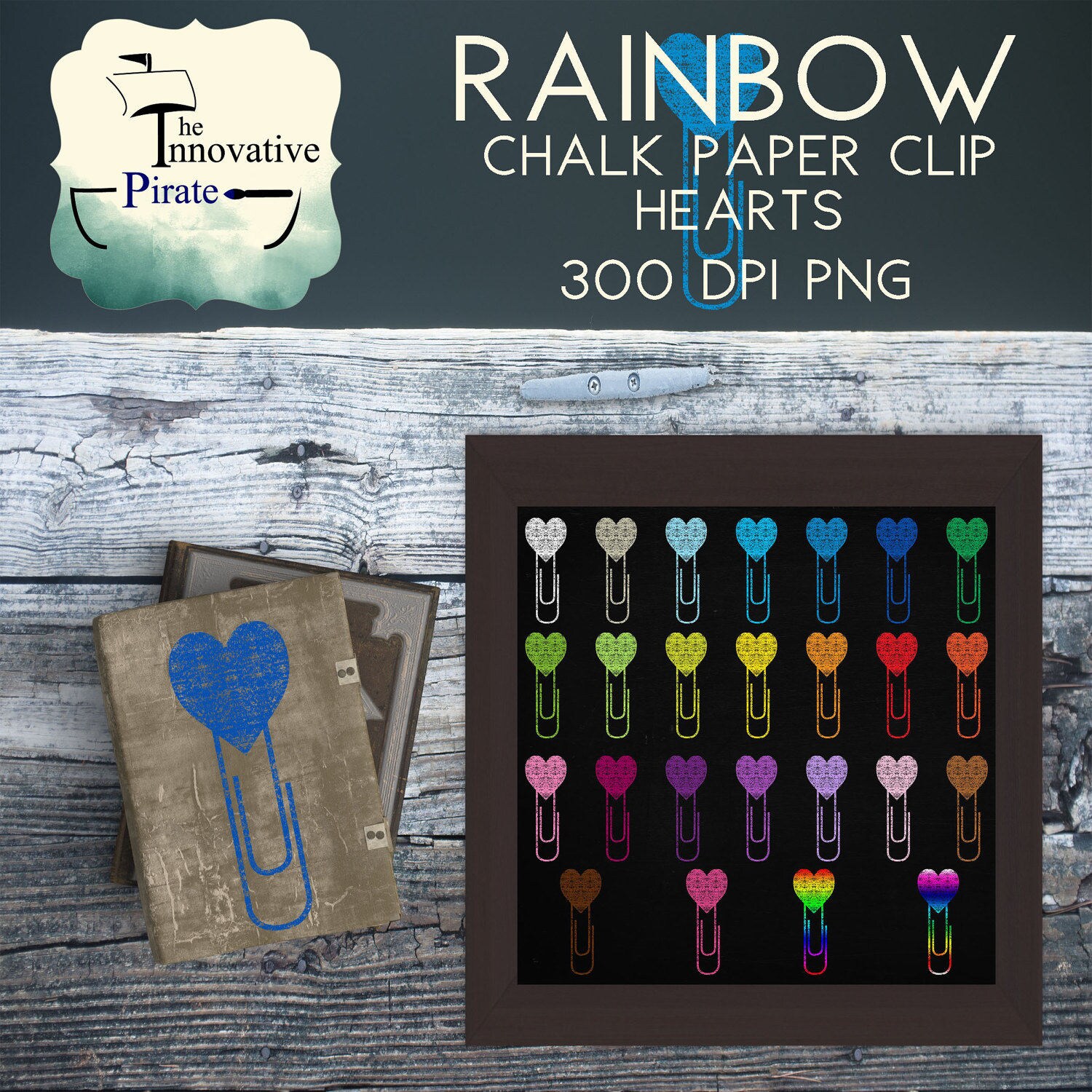 Rainbow Chalk Paper Clips Clipart Pack Colorful Paper Clips - Etsy