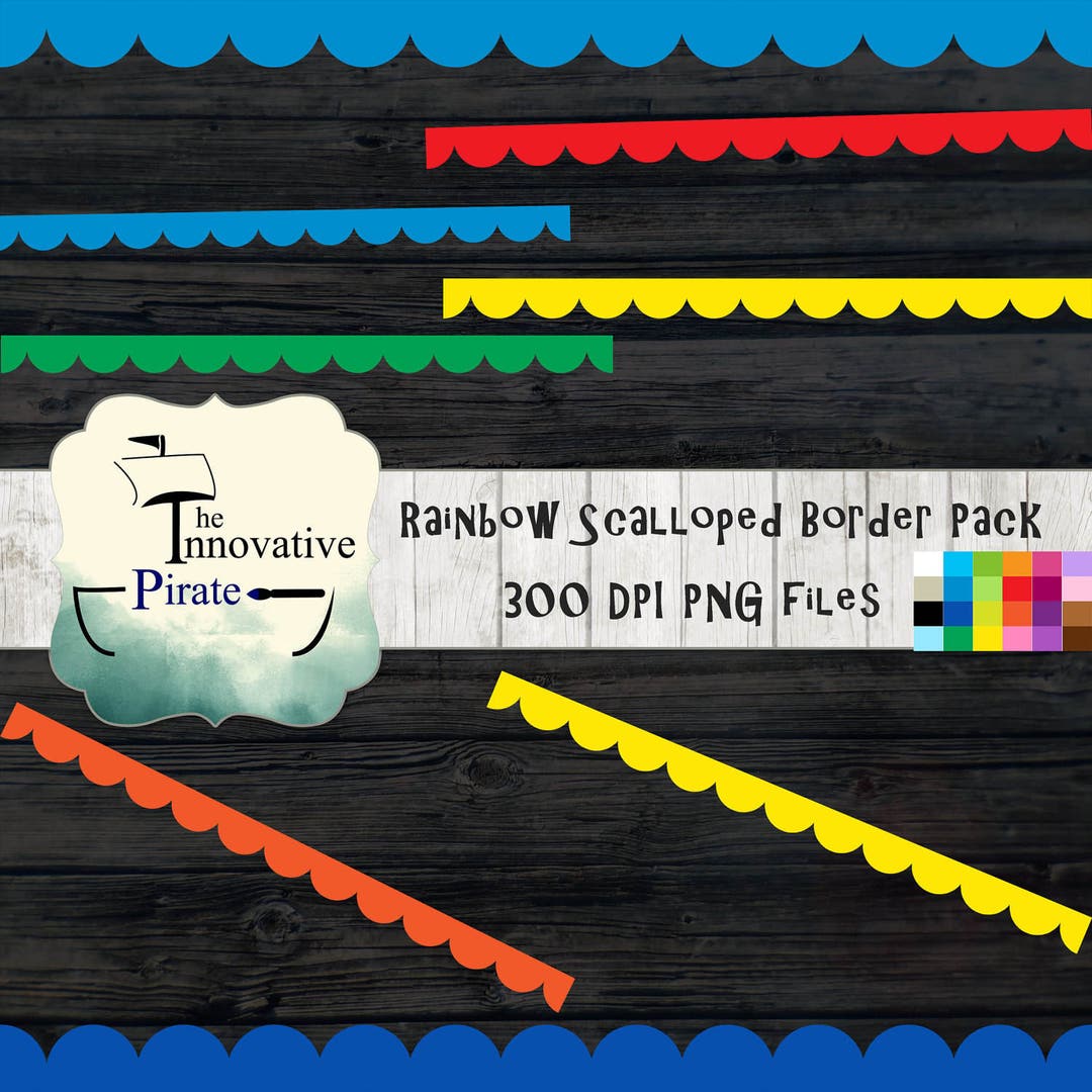 Rainbow Scalloped Border Pack - Colorful Borders - Scallop Banner Pack ...