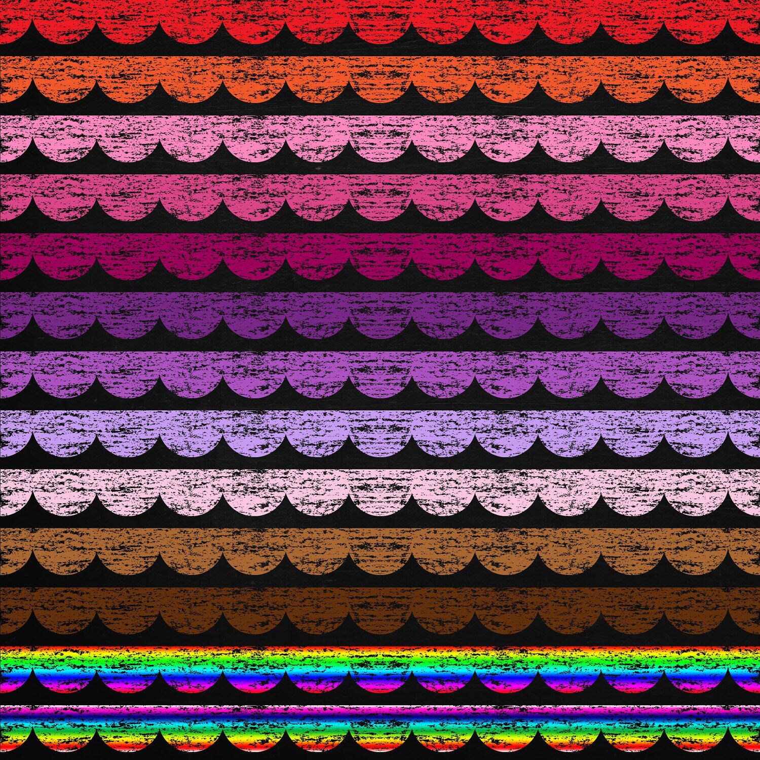Rainbow Chalk Scalloped Border Pack - Colorful Borders - Scallop Banner ...