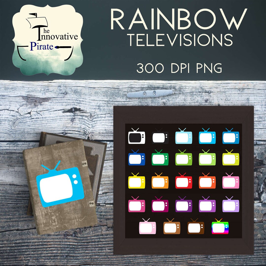 Rainbow TV Clipart Pack Rainbow Televisions Colorful Tvs - Etsy