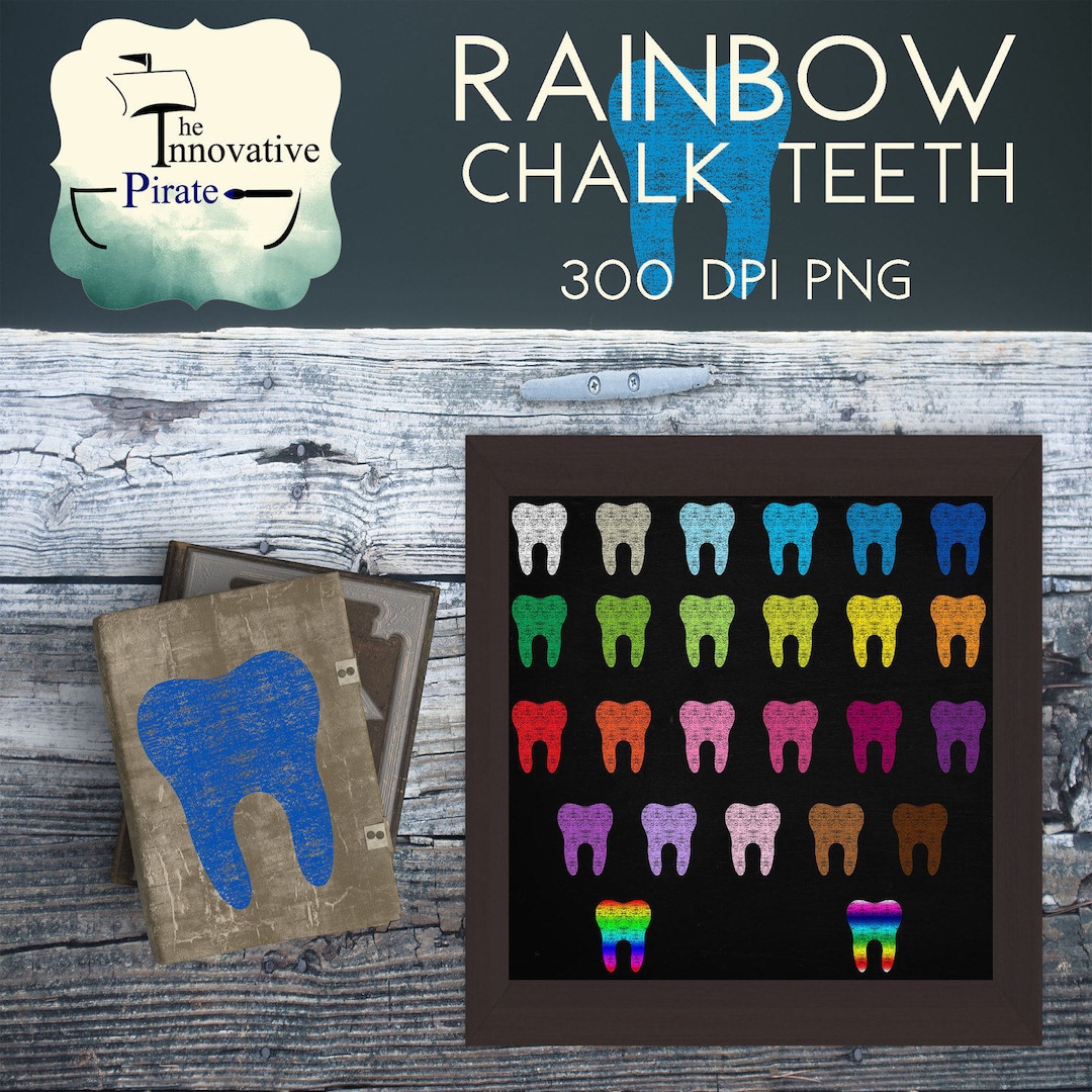 Chalk Teeth Clipart - Chalkboard Teeth Clip Art - Tooth Favor Tags ...