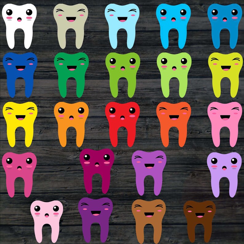 Kawaii Teeth Clipart Pack Kawaii Tooth Clip Art Dentist - Etsy Israel