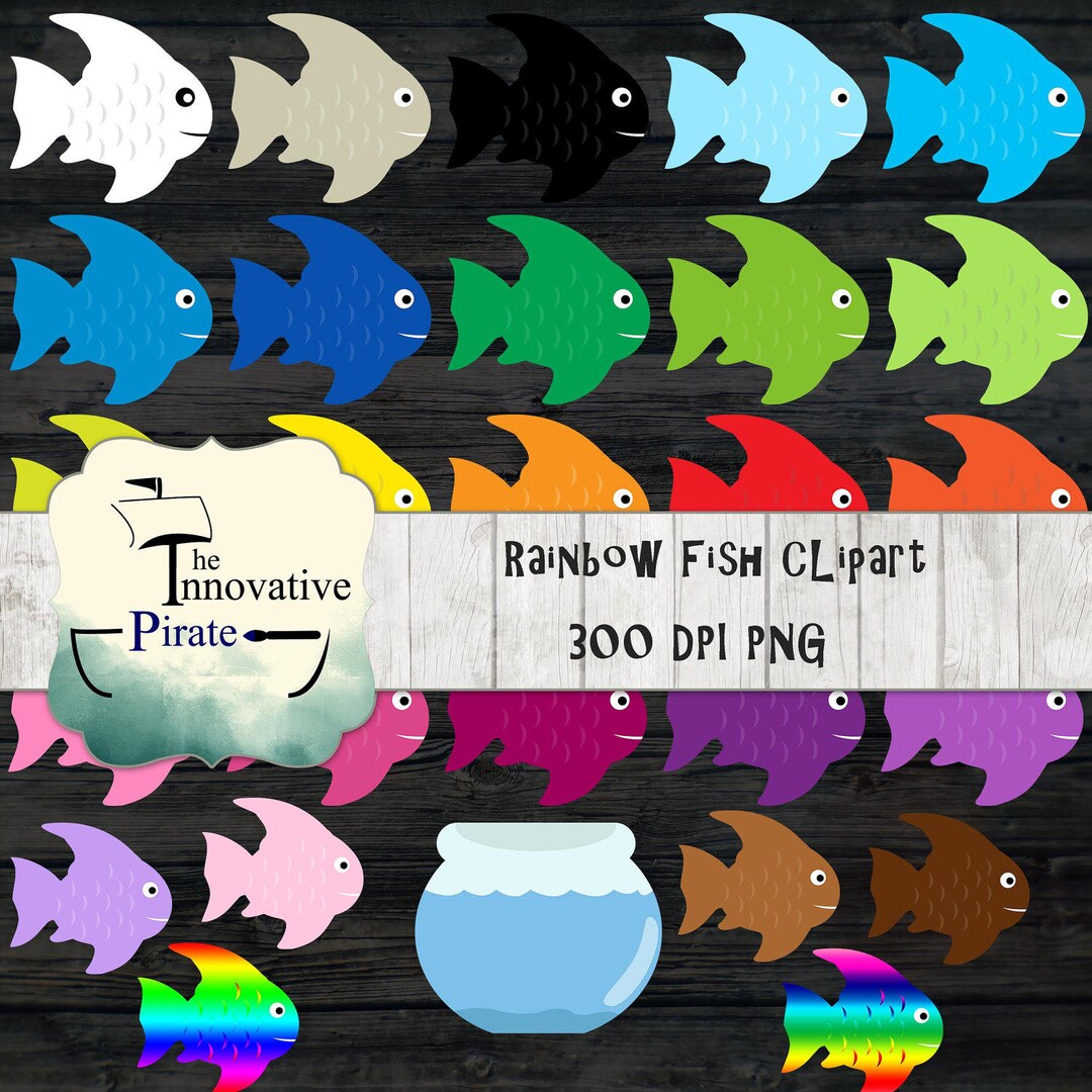 Rainbow Fish Clipart Pack - Colorful Fish Clip Art - Fish Bowl Clipart ...