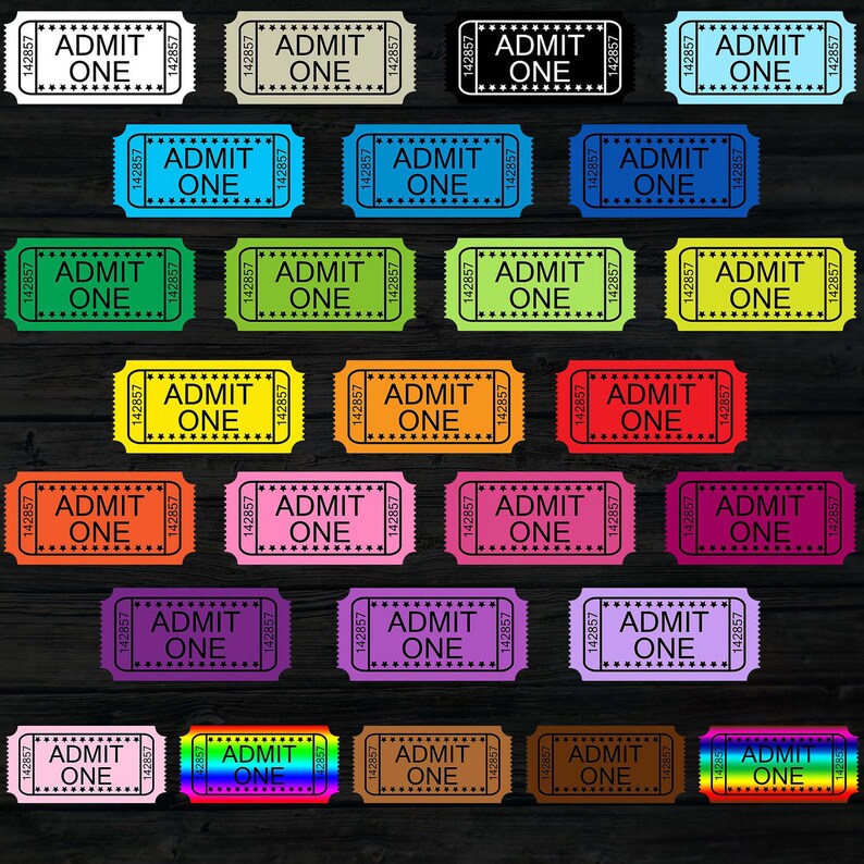 Rainbow Cinema Tickets Clipart Pack - Movie Tickets Clip Art - Carnival ...
