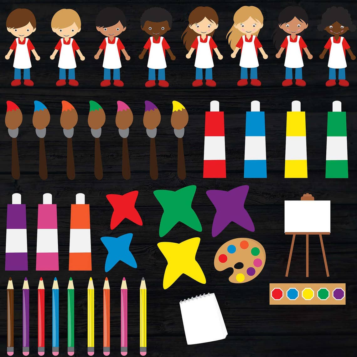 Artists Clipart Pack - Painters Clip Art - Art Clipart - Children ...
