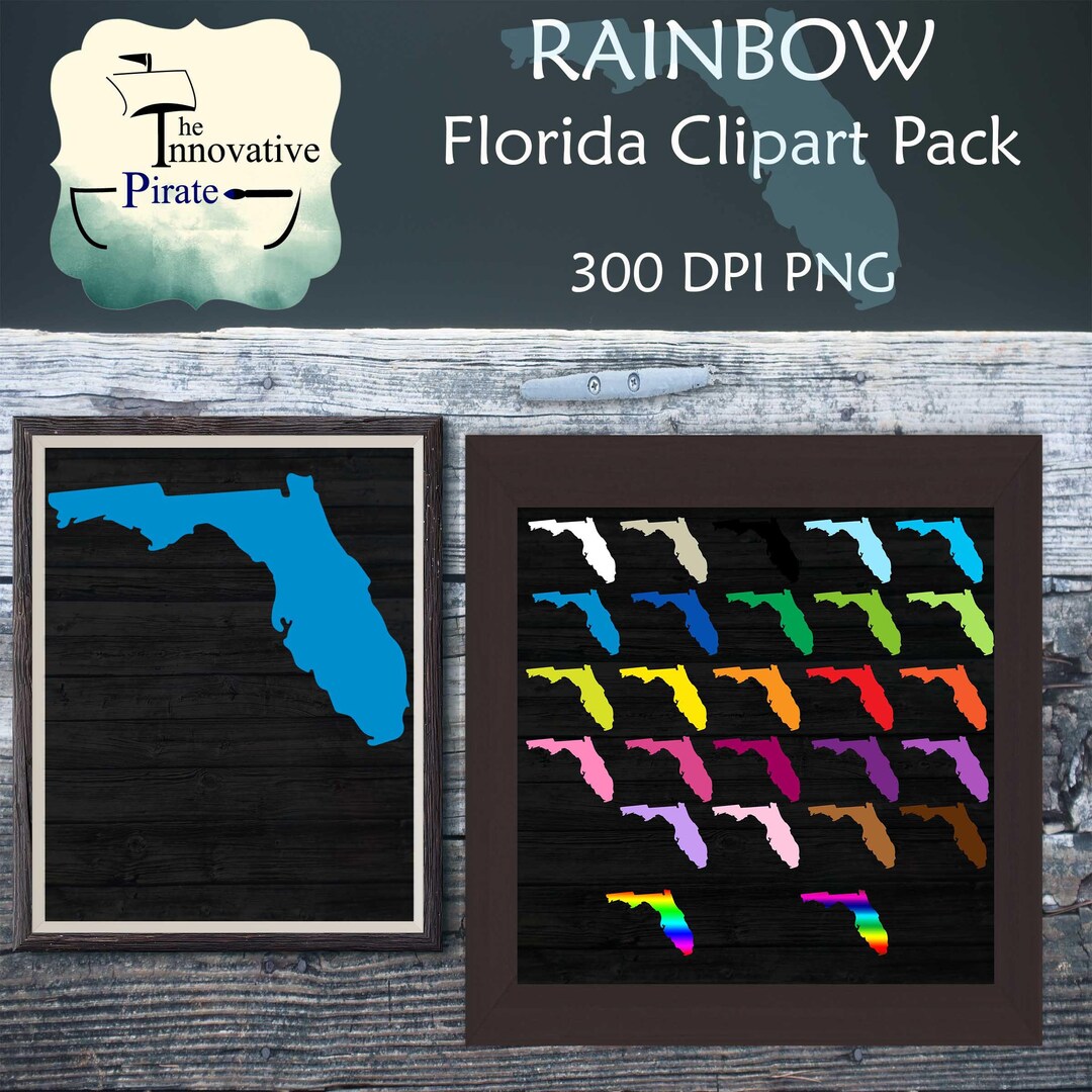 Florida State Clipart Pack, Florda Silhouette, State Clipart, Multi ...