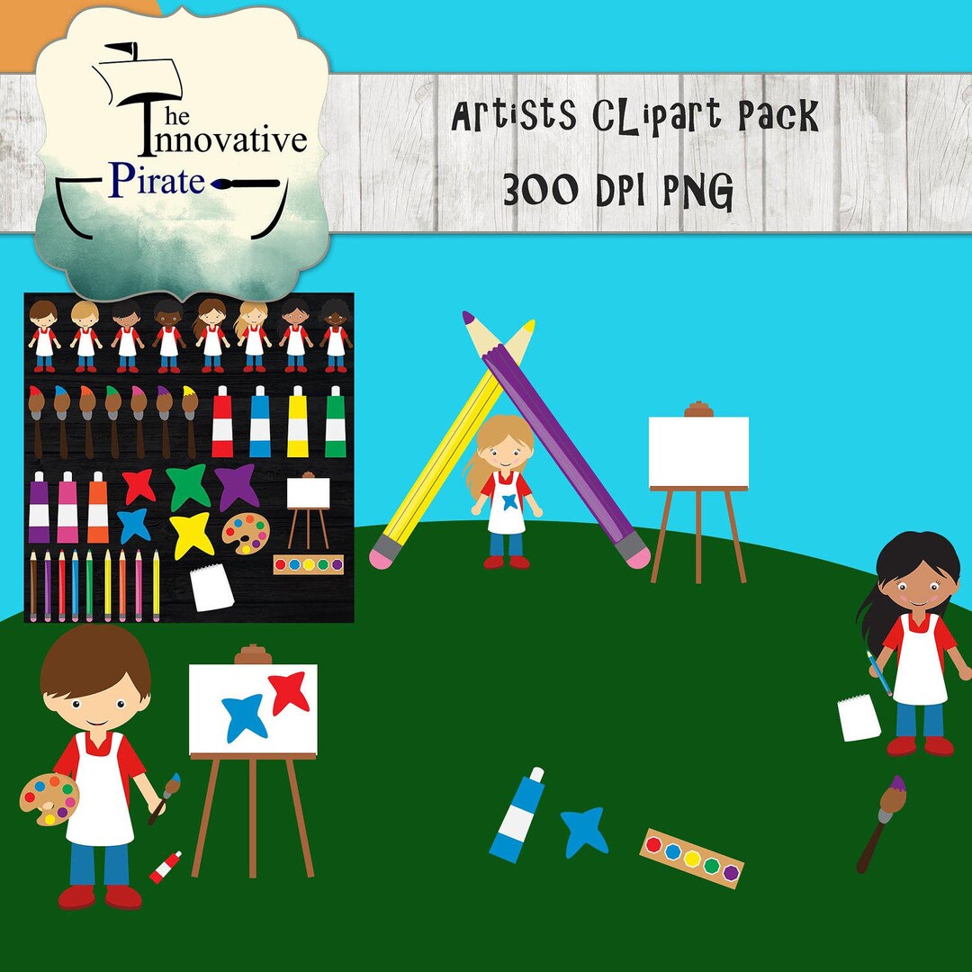 Artists Clipart Pack Painters Clip Art Art Clipart - Etsy
