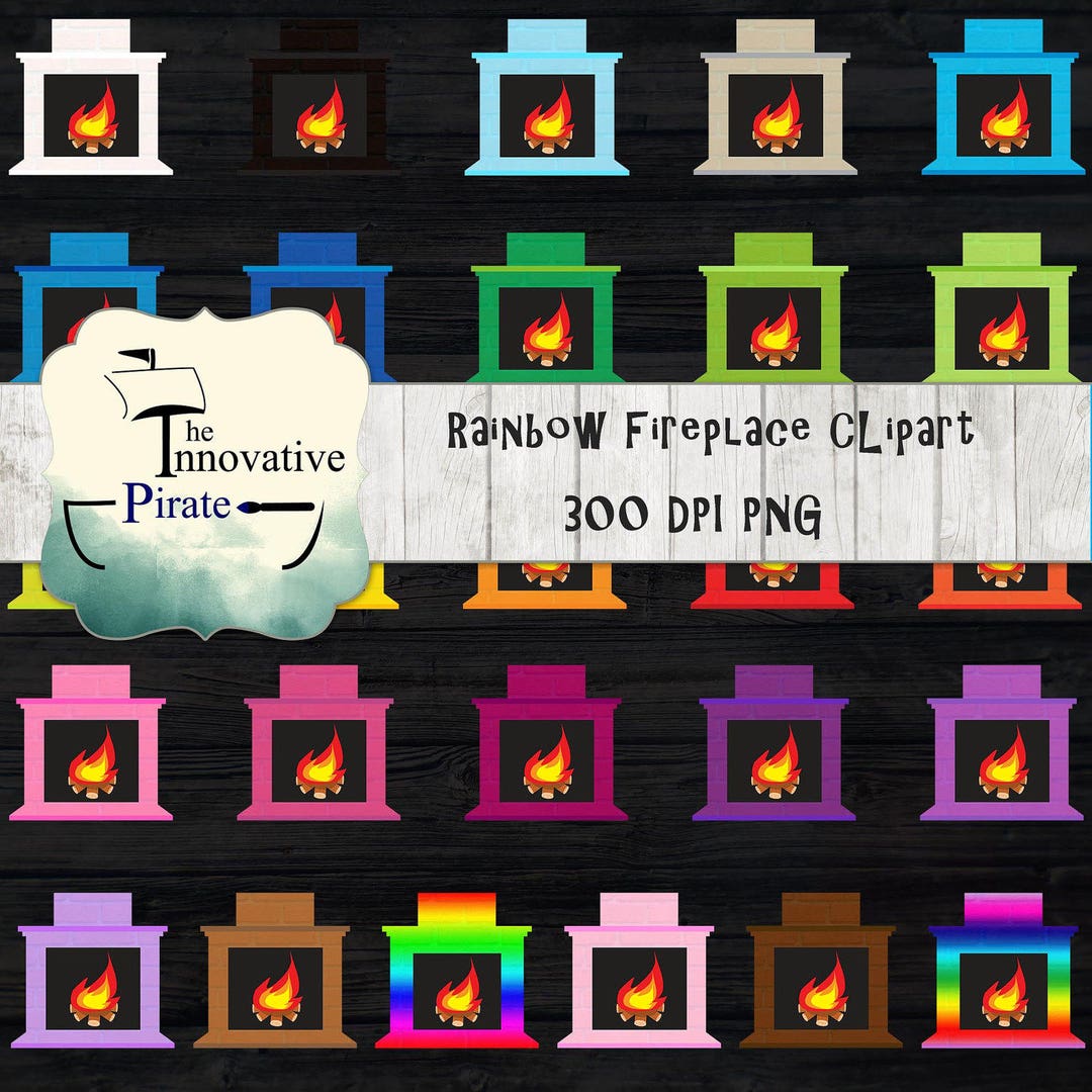 Fireplaces Clipart - Rainbow Fireplaces - Colorful Fireplaces - Winter ...