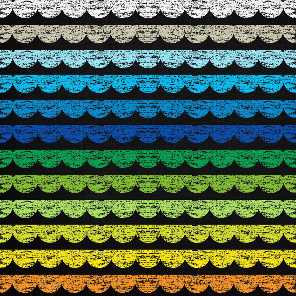Rainbow Chalk Scalloped Border Pack Colorful Borders - Etsy