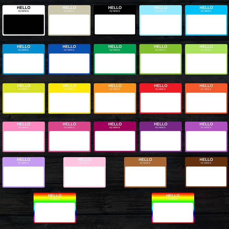 Hello My Name is Tags Clipart Pack - Name Tags Clip Art - Colorful Name ...