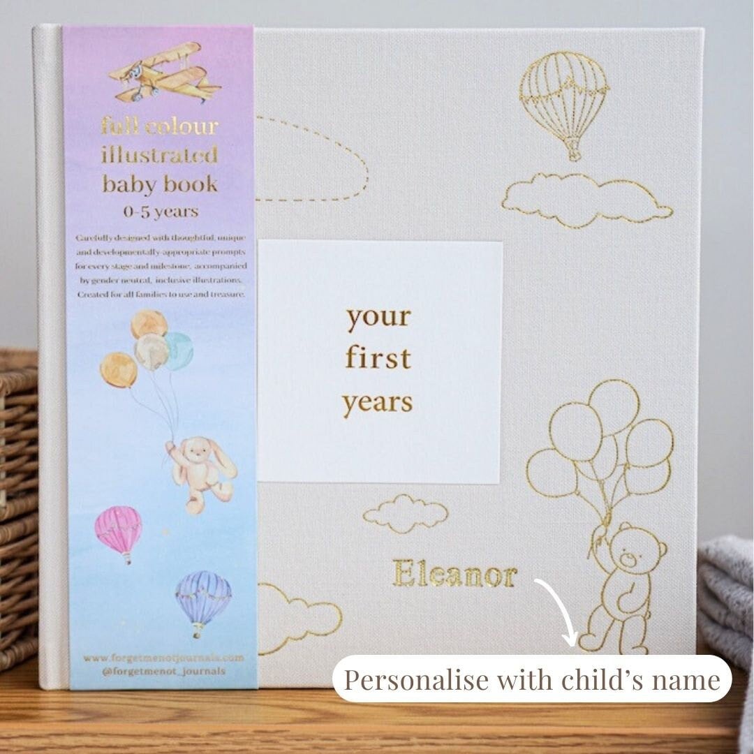Personalised Name Baby Record Book | Baby Shower Gift | Newborn Gift ...