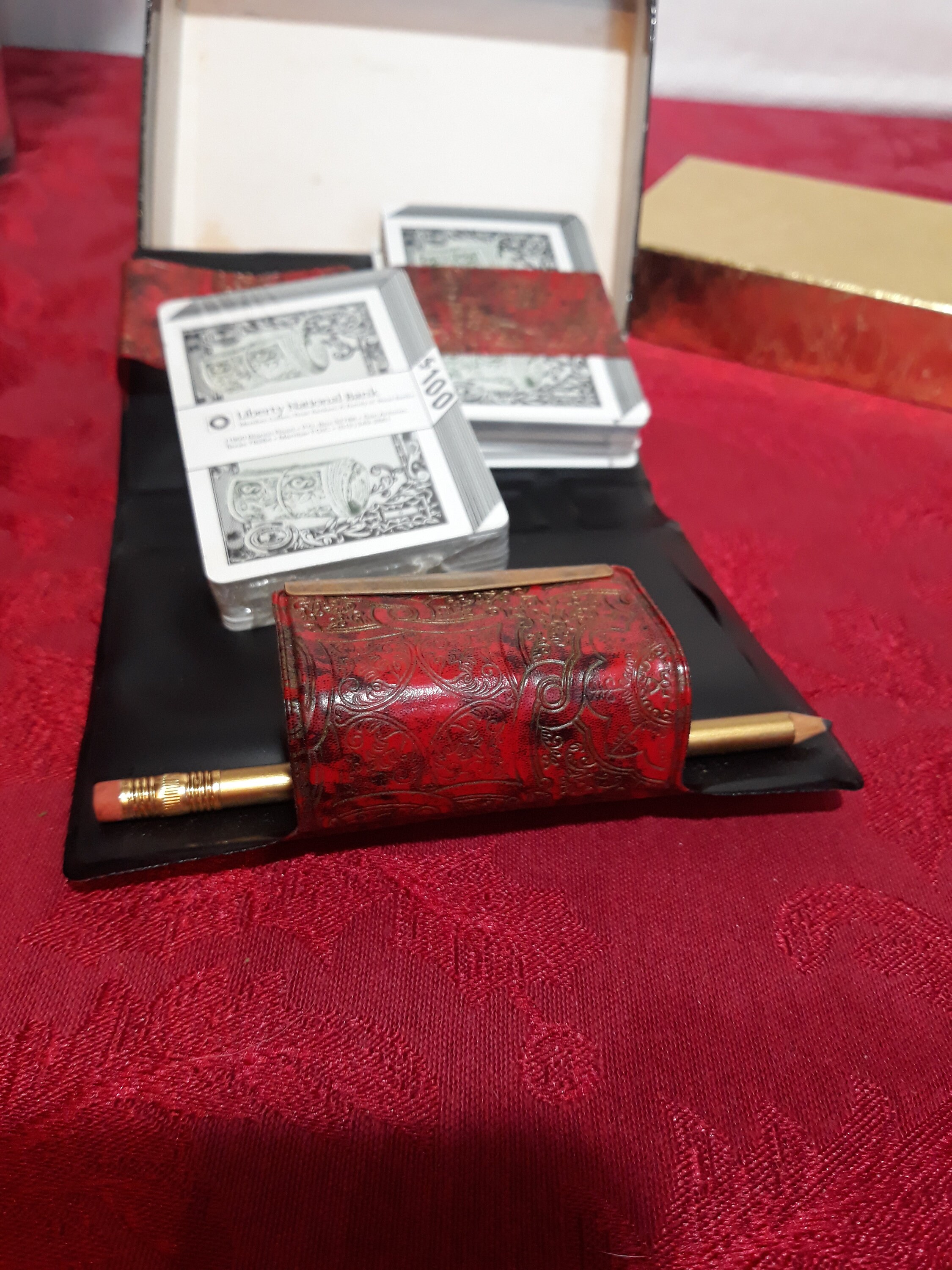 1969 Red VINYL CARD CASE Double Deck Playing Card Case With - Etsy