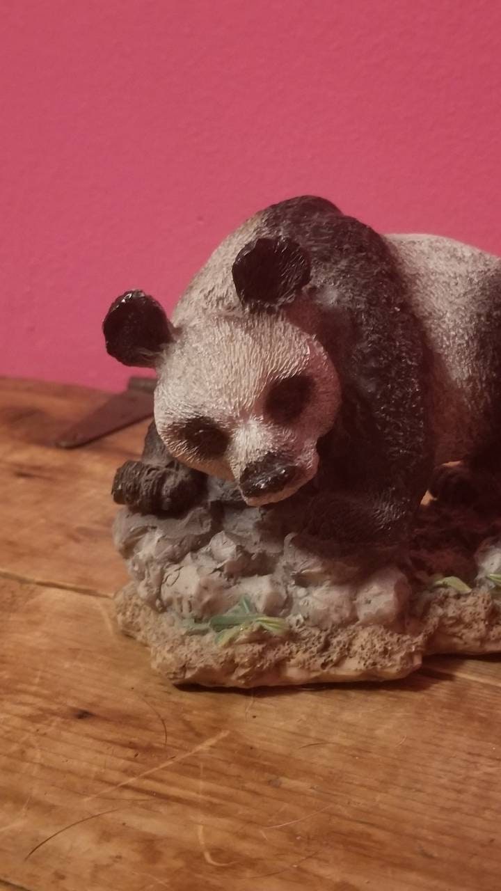 Vintage Resin PANDA BEAR FIGURINE, Vintage Home Decor, Gift for Panda ...