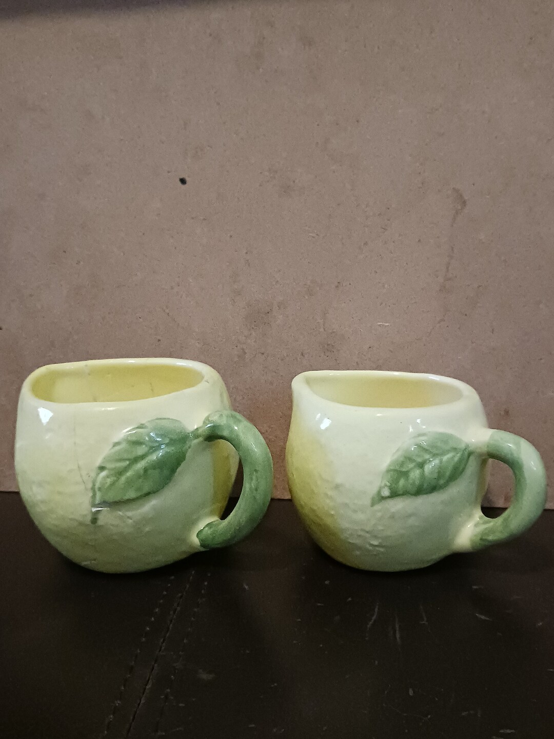 Ceramic LEMON MEASURING CUPS, Lot of 2, Vintage Lemon Decor, Vintage ...
