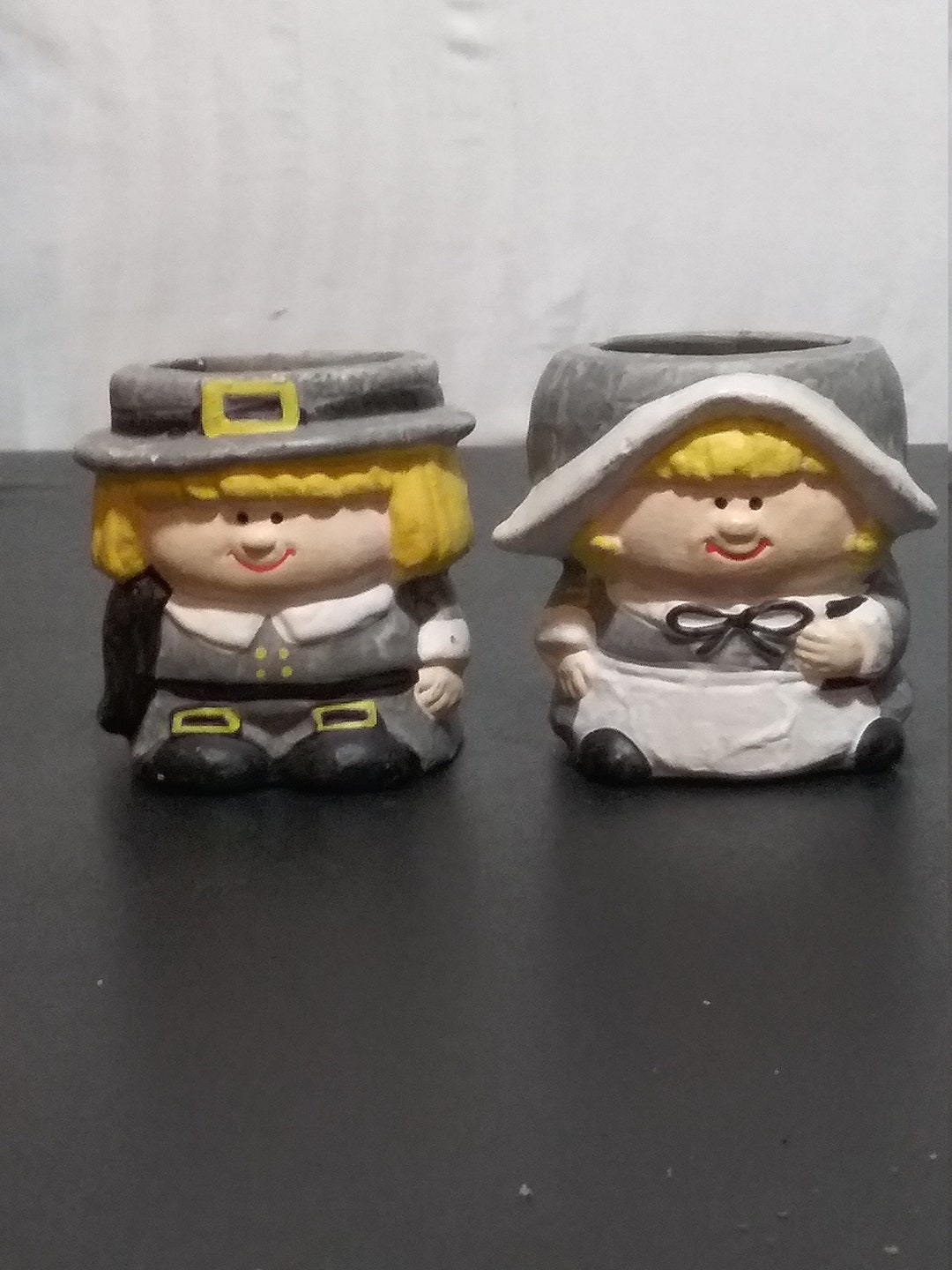 Pair of THANKSGIVING PILGRIM CANDLES, Wax Candles Made in Japan by ...