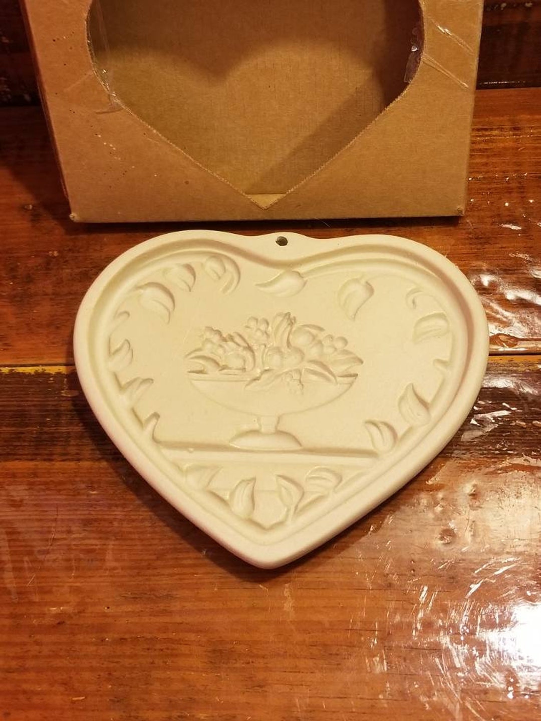 1999 Clay PAMPERED CHEF Heart Shaped Cookie MOLD Press in Box, Come to ...
