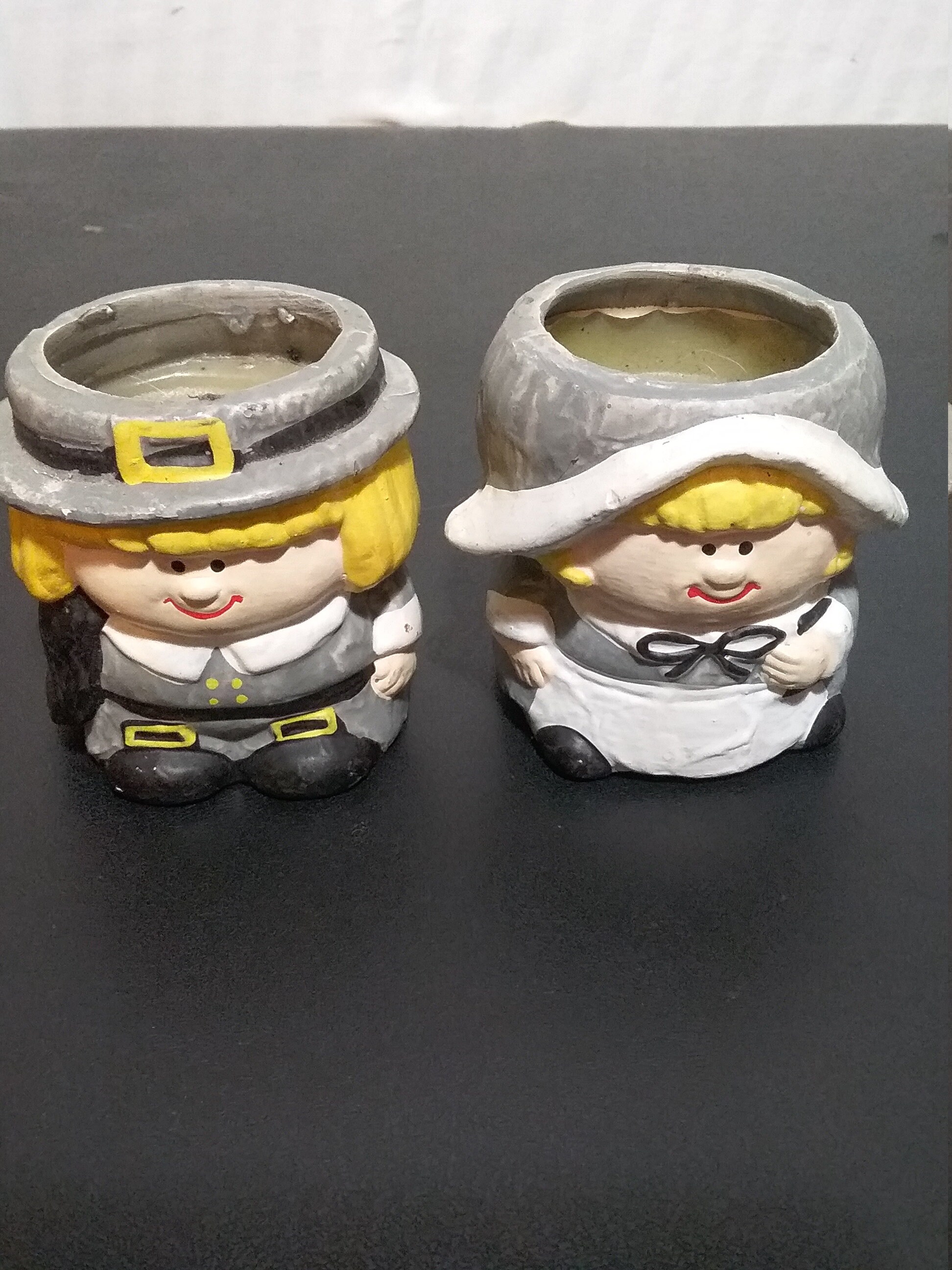 Pair of THANKSGIVING PILGRIM CANDLES Wax Candles made in | Etsy