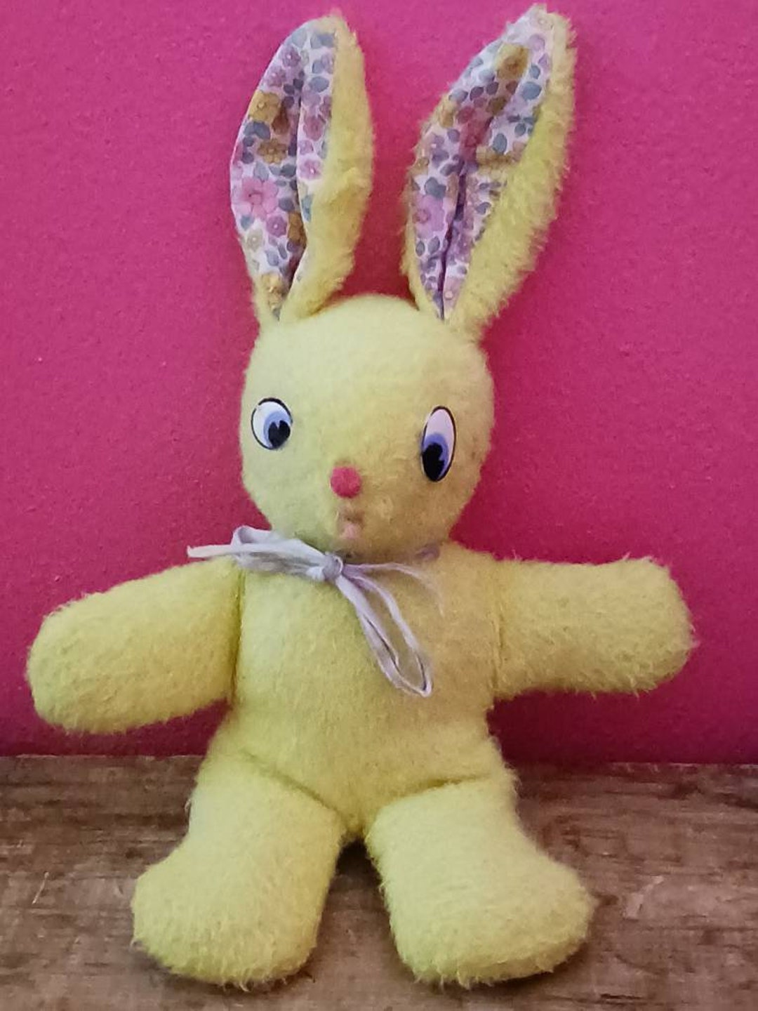 Vintage Wind up MUSICAL Yellow BUNNY Rabbit PLUSHIE Toy - Etsy