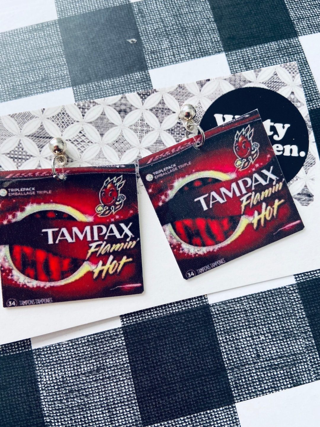 Funny Flammin Hot Tampon Earring Spoof Gag Funny Earrings - Etsy