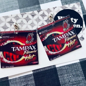 Funny Flammin Hot Tampon Earring Spoof Gag Funny Earrings - Etsy