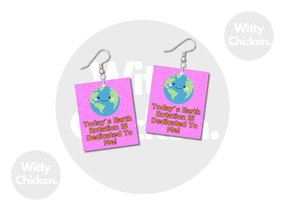 Earths Rotation Birthday Earrings, Funny Birthday Earrings, Birthday ...