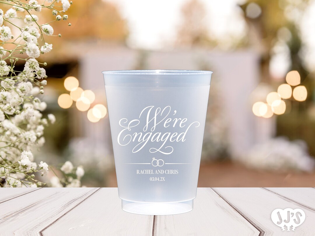 Engagement Party Custom Frosted Cups - Custom Wedding Cups - Etsy
