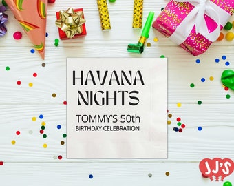 Cuban Birthday Cake Topper, Havana Nights Personalized Cake Topper ...