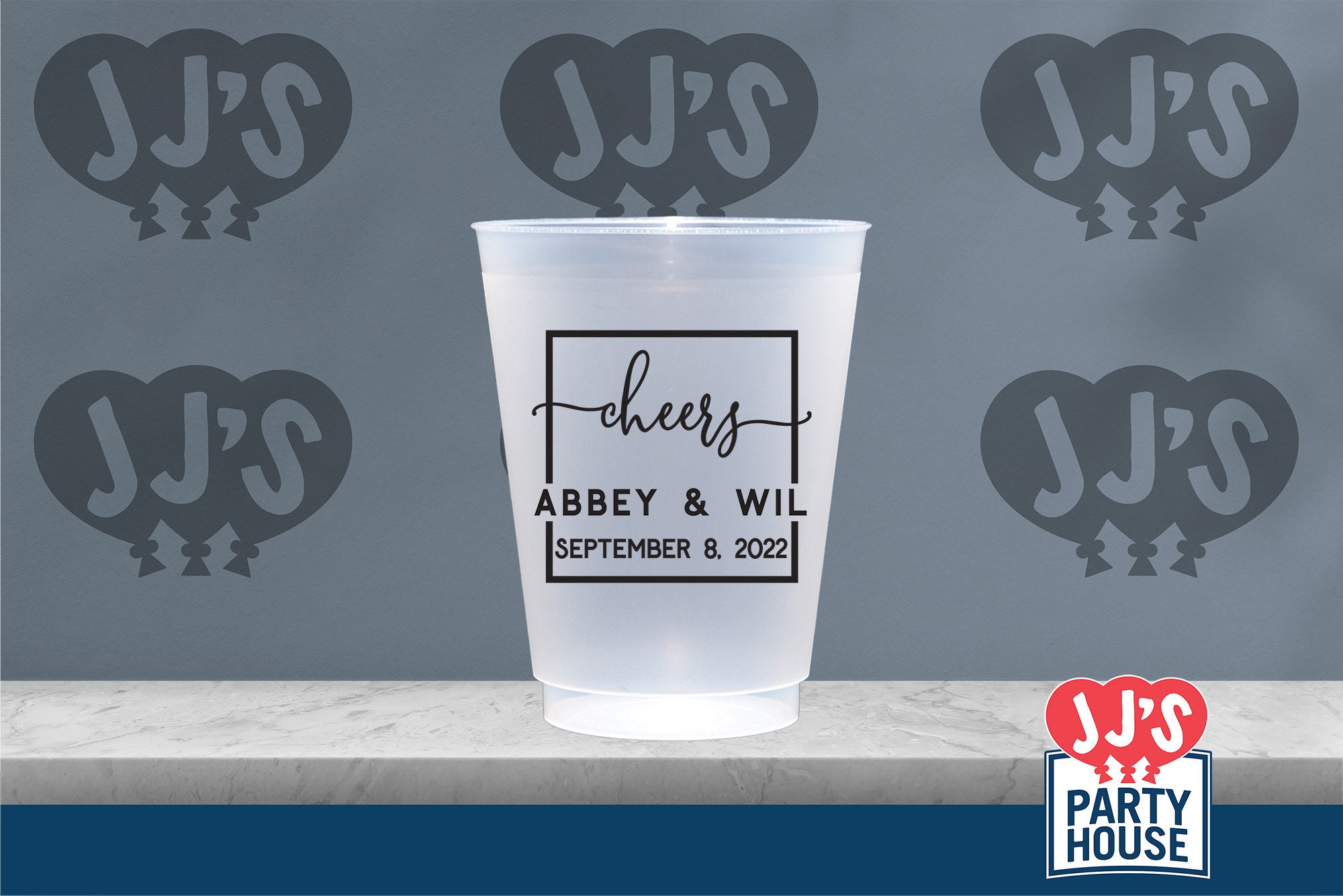 Contemporary Cheers Wedding Cups Design Frosted Shatterproof - Etsy