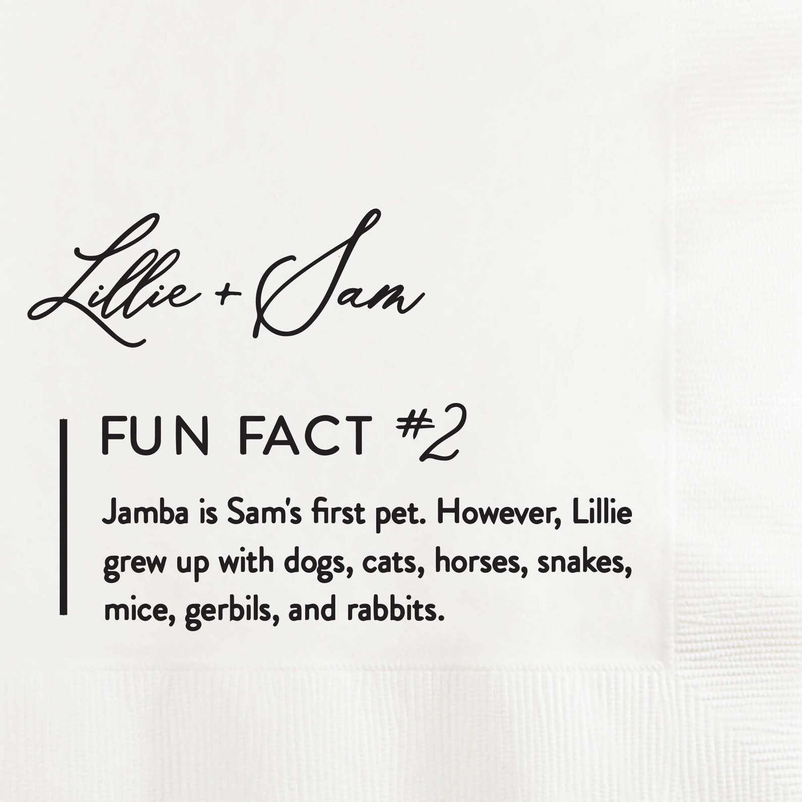 Fun Fact Calligraphy Custom and Personalized Wedding - Etsy