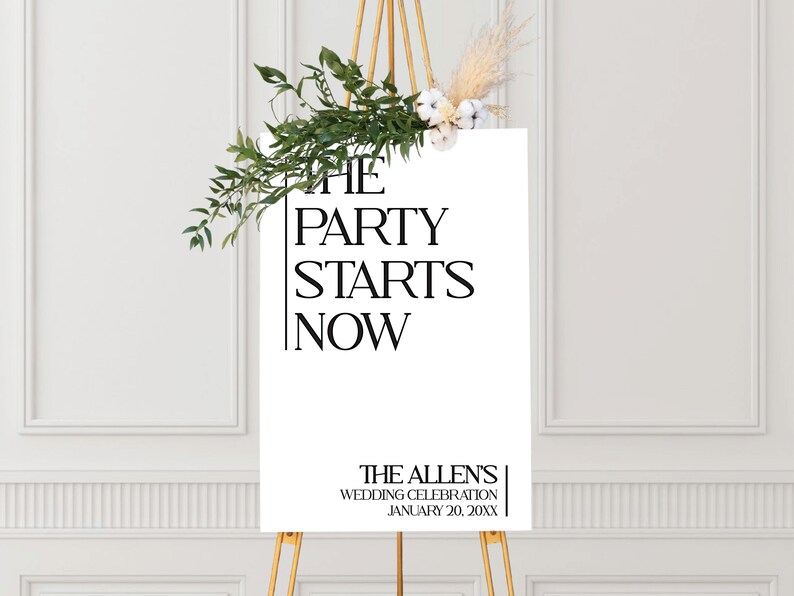 The Party Starts Now Wedding Welcome Sign - Etsy