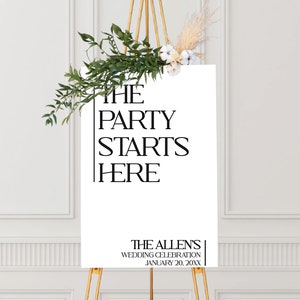 The Party Starts Here Wedding Welcome Sign - Etsy