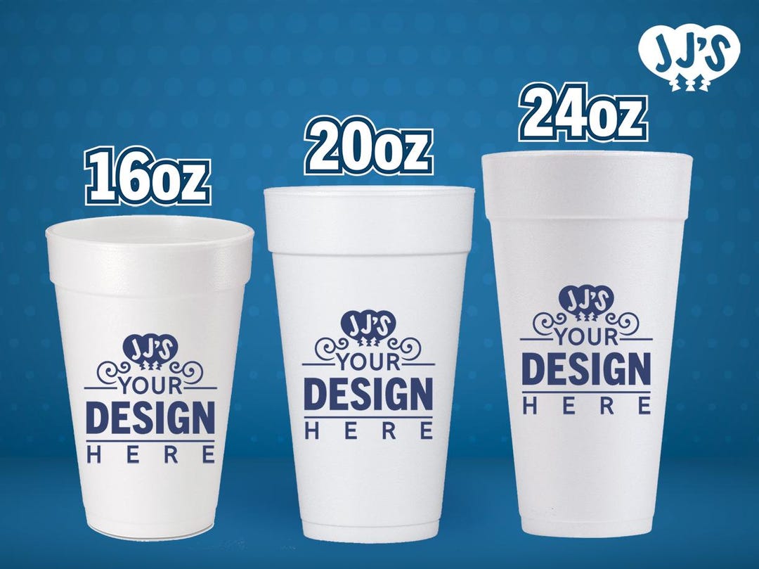 Custom Printed Styrofoam Cups - Personalized Party, Design Your Own ...