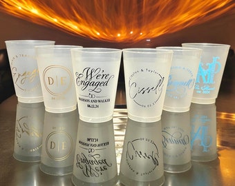 Custom Wedding Cups, Reception Bar Frosted Cups, Personalized ...
